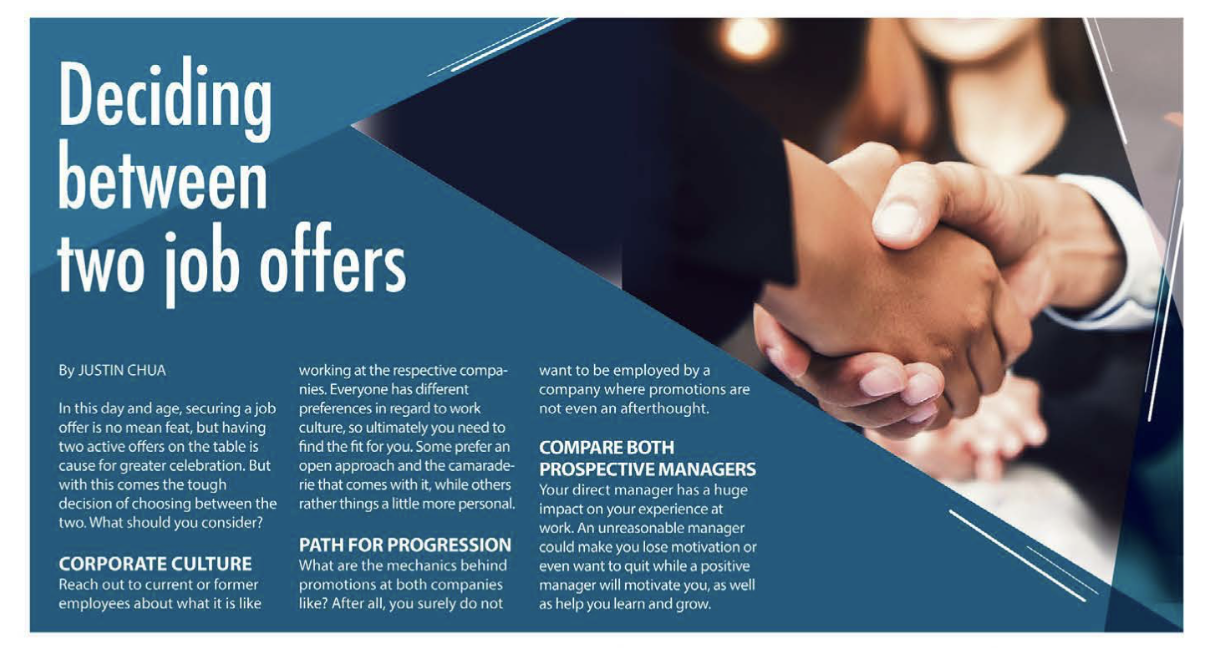 How to choose between 2 job offers… – SilverBullets